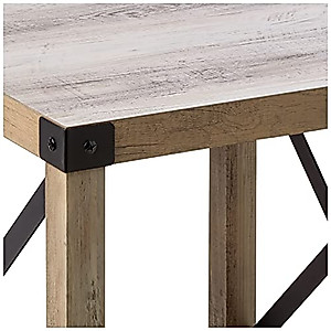 Walker Edison Sedalia Modern Farmhouse Metal X Side Table, 18 Inch, Grey Wash