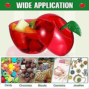 Tioncy 24 Pcs Plastic Apple Containers Christmas Decorations Red Apple Containers Bobbing Apple Teacher Apple Candy Cookie Jars Toy Containers for Gift Party Wedding Rosh Hashana Party(24 Pcs)