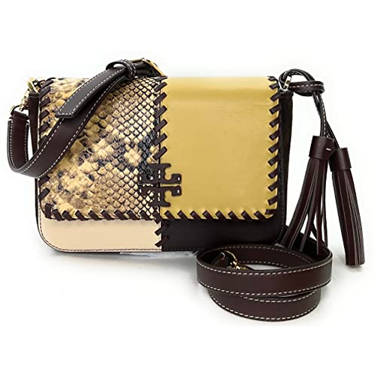 Tory Burch Thea Patchwork Web Flap Crossbody Women's Bag (Multi)