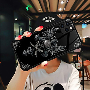 ZHEGAILIAN Case Compatible with iPhone 12,Diamond Skull Pattern Anti-Scratch 12 Pro Cases for Girls Women,Four Corners Desgin Shockproof Case for 12/12 Pro 6.1-inch