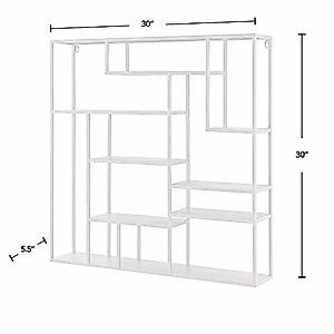 FirsTime & Co. Dark Silver Goodwin Wall Shelf, Wall Mounted Floating Shelf for Bedroom, Kitchen, Living Room, Bathroom, Home Office, Metal, 30 x 5.5 x 30 inches