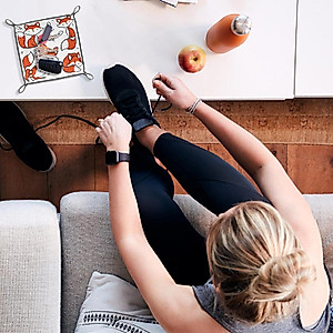 Lagerery Dice Tray Fox Dice Rolling Tray Holder Storage Box for RPG DND Table Games Double Sided Folding Thick PU Leather 16x16cm