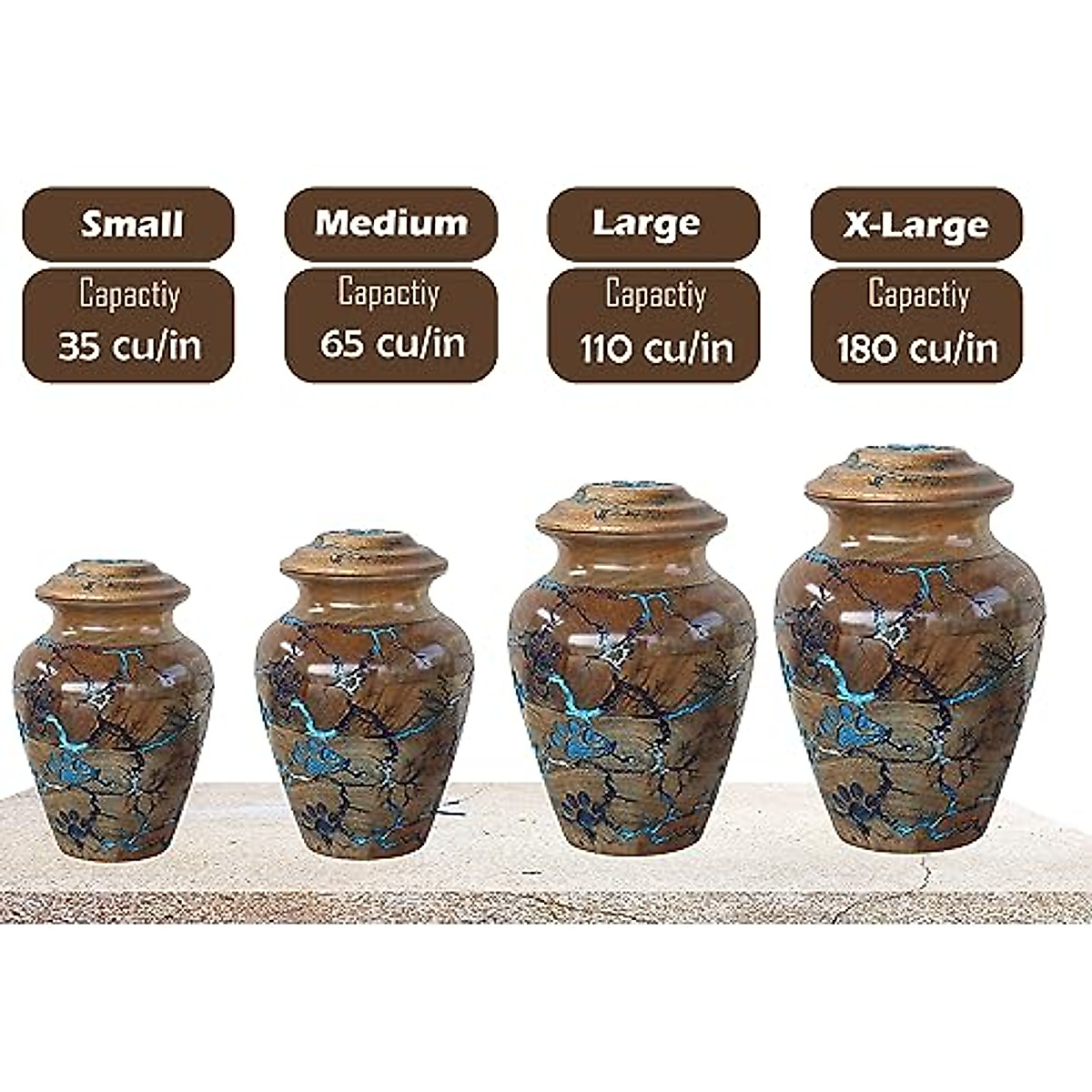 Medium Size Lightning Strike Wooden Pet Urns for Dogs Ashes, Turn Wood pet Cremation urns with Threaded Lid | Carved Paw Cat/Dog Urn for Pet Ashes Dog (Lightening Work, Medium 65 cu inches)