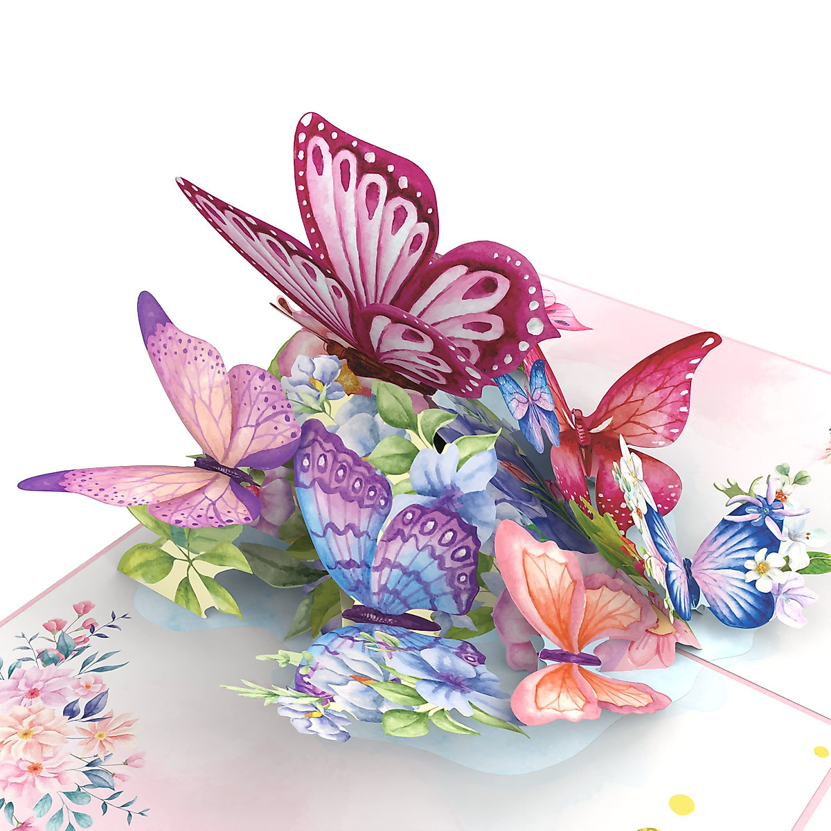 RIZOSI Butterfly Garden Pop Up Card, Pop Up Flower Cards, Handmade Flower Greeting Cards, 3D Birthday Card, Mother’s Day Card Pop Up, Anniversary, Valentine, Thinking of You, Birthday Gift, 15x20 cm