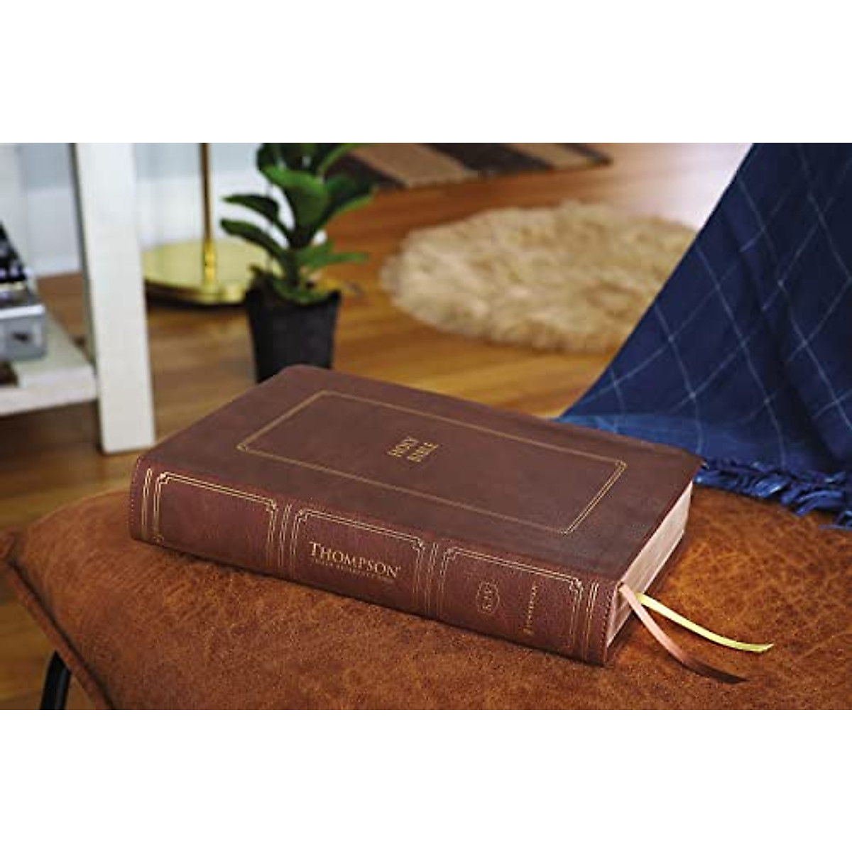 KJV, Thompson Chain-Reference Bible, Large Print, Leathersoft, Brown, Red Letter, Thumb Indexed, Comfort Print