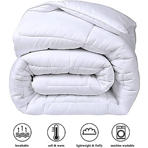 COHOME Twin XL 2100 Series Cooling Down Alternative Comforter - Quilted Duvet Insert with Corner Tabs All-Season - Soft Luxury Hotel Comforter - Reversible - Machine Washable - White