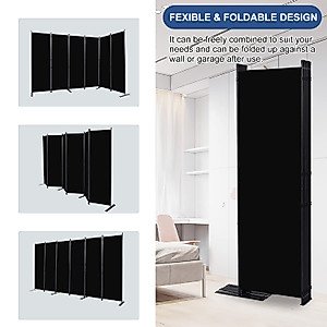 Room Divider and Folding Privacy Screens， 6 Panel Wide Room Divider Wall Screen for Room Separtition, Partition Room Dividers Fabric Panel Wall Dividers Freestanding for Office, Bedroom, Studio Dorm