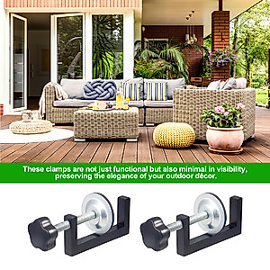 2.17in Adjustable Sectional Couch Sofa Funiture Clamps Outdoor Patio Furniture Clips for Outdoor Garden Rattan Aligment Rattan Furniture Clamps, 4Pieces