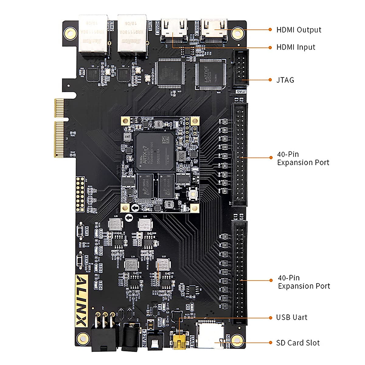 ALINX AX7103: Artix-7 XC7A100T (FPGA Development Board + USB Downloader)