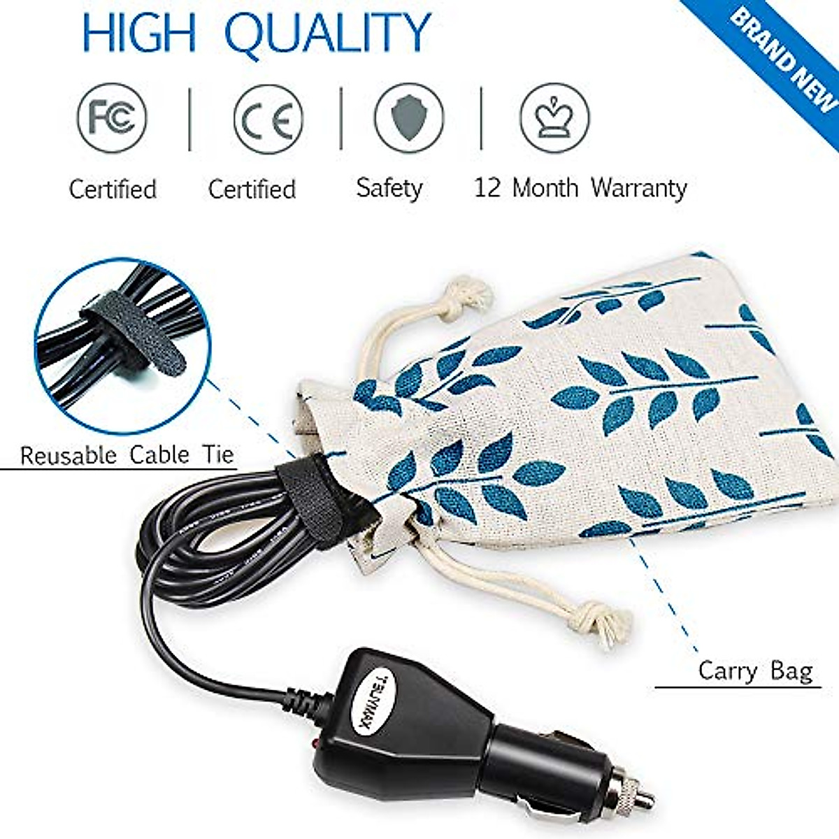 12 Volt Car Vehicle Lighter Adapter for Spectra S1, S2 Breast Pump - Replacement Power Adapter for Spectra S1,S2 Pumps Made After Feb 2015