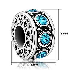 JMQJewelry Birthstone Birthday March Dog Mom Animals Fits Pandora Womens Beads Charms for Bracelets Love Heart Praying hands Blue Father Daughter Graduation 2024