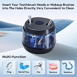 Ultrasonic U-V Cleaner for Dentures, Retainer, Mouth Guard, Aligner, Whitening Trays, Toothbrush Head, 45kHz Ultrasonic Retainer Cleaner Machine for All Dental Appliances, Jewelry, Diamonds