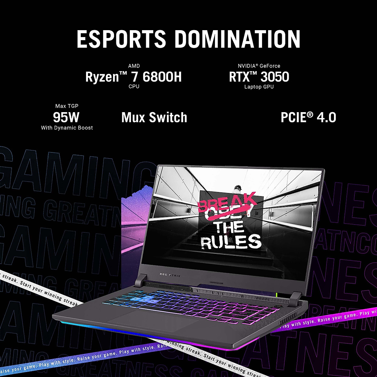 ASUS 2023 Newest ROG Strix G15 Gaming Laptop, 15.6" WQHD IPS 165Hz Display, NVIDIA GeForce RTX 3060, AMD Ryzen 7 6800H (8 core), 32GB RAM, 2TB SSD, Wi-Fi 6E, USB Type-A&C, 4 Zone RGB, Windows 11 Home
