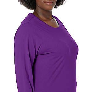 JUST MY SIZE womens Just My Size Women's Plus Size Long Sleeve Tee Shirt, Violet Splendor, 4X US