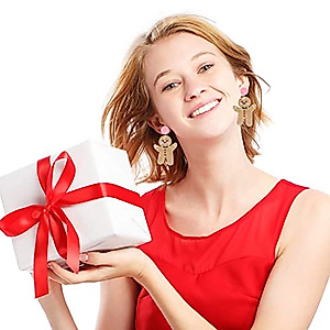 Cooluckday Christmas Earrings for Women Dangling Acrylic Christmas Tree Gnome Gingerbread Man Candy Snowman Earrings Christmas Stud Earrings for Women Christmas Gifts(4/6Pcs)