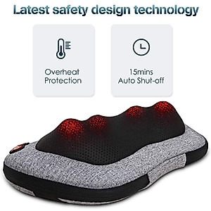 VIKTOR JURGEN Back Massager, Neck Massager with Heat, Massage Pillow Gifts for Men & Women, Electric Shiatsu Back Massager, Deep Kneading Shoulder Massager for Full Body Muscle,Massage at Home, Car