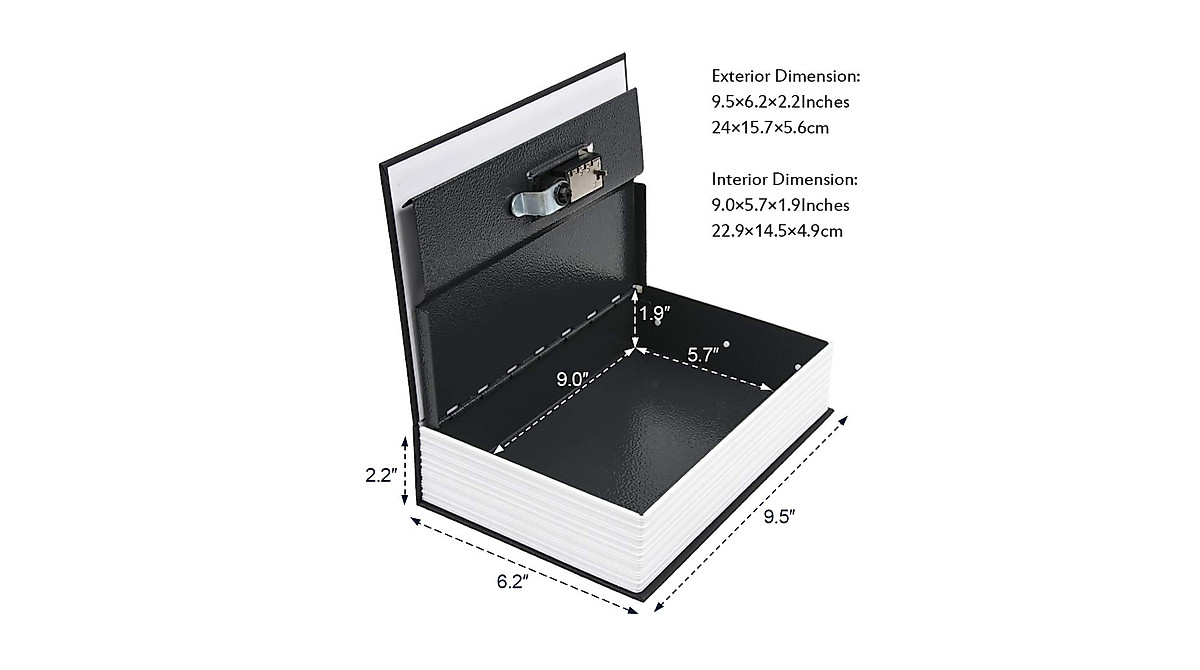 KYODOLED Book Safe with Combination Lock - Discreet Hidden Safe
