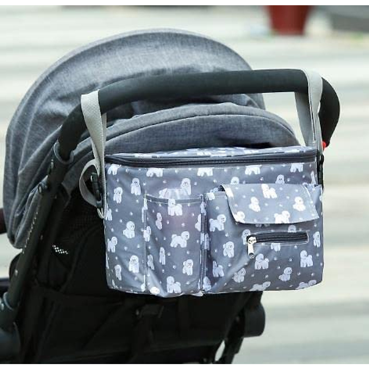 AKWFUNZ Stroller Storage Bag Fashion Cute Pattern Print Shoulder Bags for Daily Outing Camping