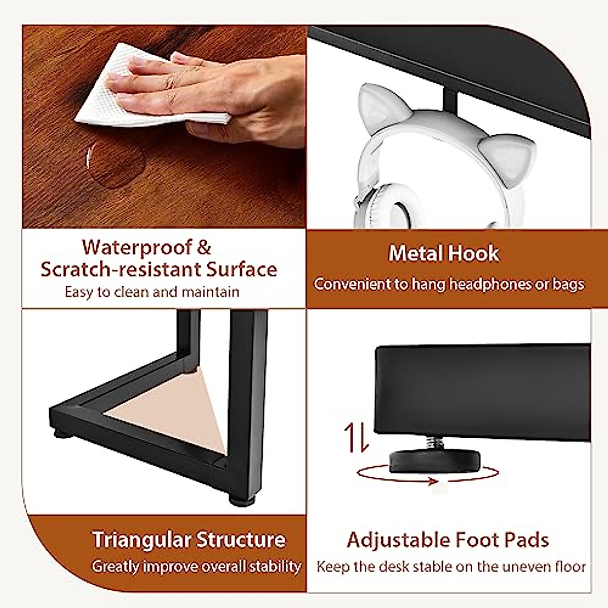 Tangkula 63” Conference Table, Large Industrial Meeting Table with Metal Frame, Multipurpose Rectangular Training Seminar Table, Computer Desk, Dining Table, for Home, Office, Conference Room