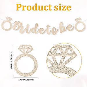 Bride to Be Banner, NO DIY Glitter Gold Bridal Shower Decorations Pre-Strung Bride to Be Banner Bunting Garland Hanging Backdrop for Wedding Engagement Bachelorette Party Decor