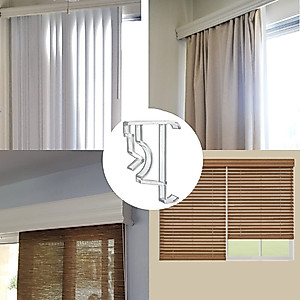 Cutelec Valance Clips 2inch 5pcs Clear Plastic Hidden Retainer Holder for Window Blind Valance,Horizontal Faux & Wood Blinds Cover Hold Clip