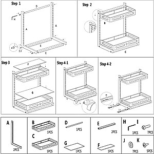 Generic Under Sink Organizer, 2-Tier Metal Pull Out Kitchen Cabinet Organizer, Freely Adjustable, Rust Resistant, Sturdy Multi-Functional for Bathroom Organization, White