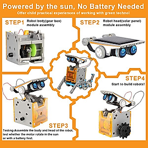12-in-1 STEM Solar Robot Kit Solar Powered Robotics Science Engineering Building Projects Educational Toys for Kids Boys 8 9 10 11 12+ Years Old