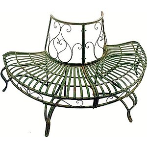 Generic Half Round Tree Bench 30.5"" High- Iron - Antique Green Finish, Large