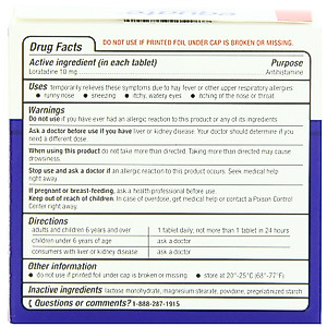 Equate - Allergy Relief, Loratadine 10 mg, 120 Tablets