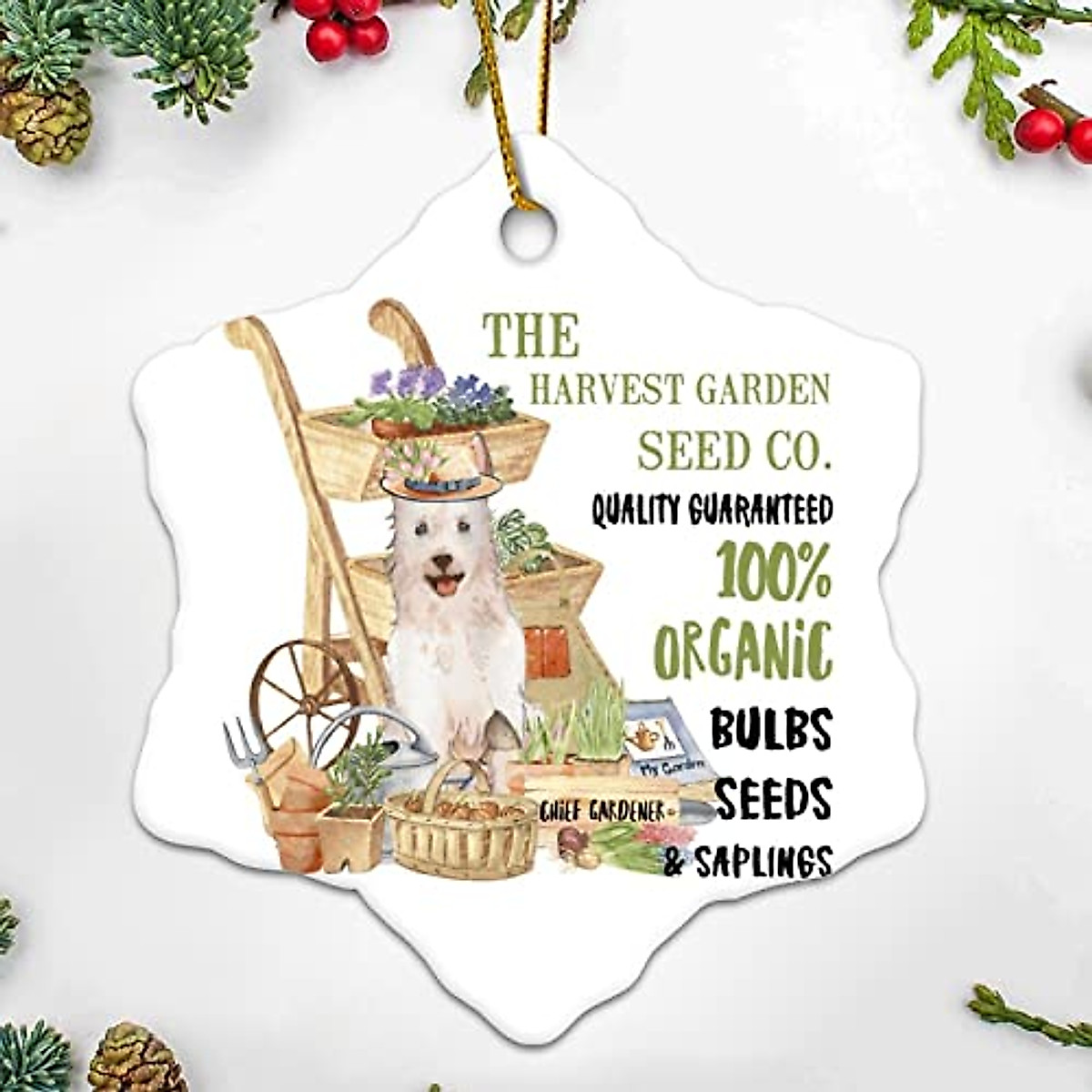 Memorial Pendant Christmas Ornaments Organic Bulbs Seeds & Saplings The Dog Pet Owner Vegetables And Flowers Harvest Garden Christmas Keepsake Pendant Decorations Ornament Gifts Hanging Ornament for C
