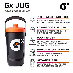 Gatorade Gx Performance Jug, Vented Bottle, 64oz