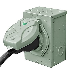 BLACKHORSE-RACING 50 Amp Generator Power Inlet Box, NEMA SS2-50P/CS6375 Power Inlet Box for 3 Prong Generator Cord, Receptacle Box Weatherproof 125/250V, 12500W