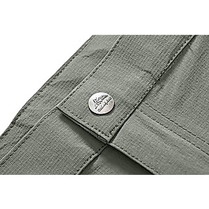 TBMPOY Men's Outdoor Lightweight Windproof Belted Quick-Dry Hiking Pants Thin Sage Green L