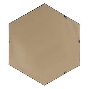 Kate and Laurel Rhodes 6-Sided Hexagon Wall Mirror, 30.75x34.75 Black