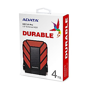 ADATA HD710 Pro 2TB External Hard Drive, Red (AHD710P-2TU31-CRD)
