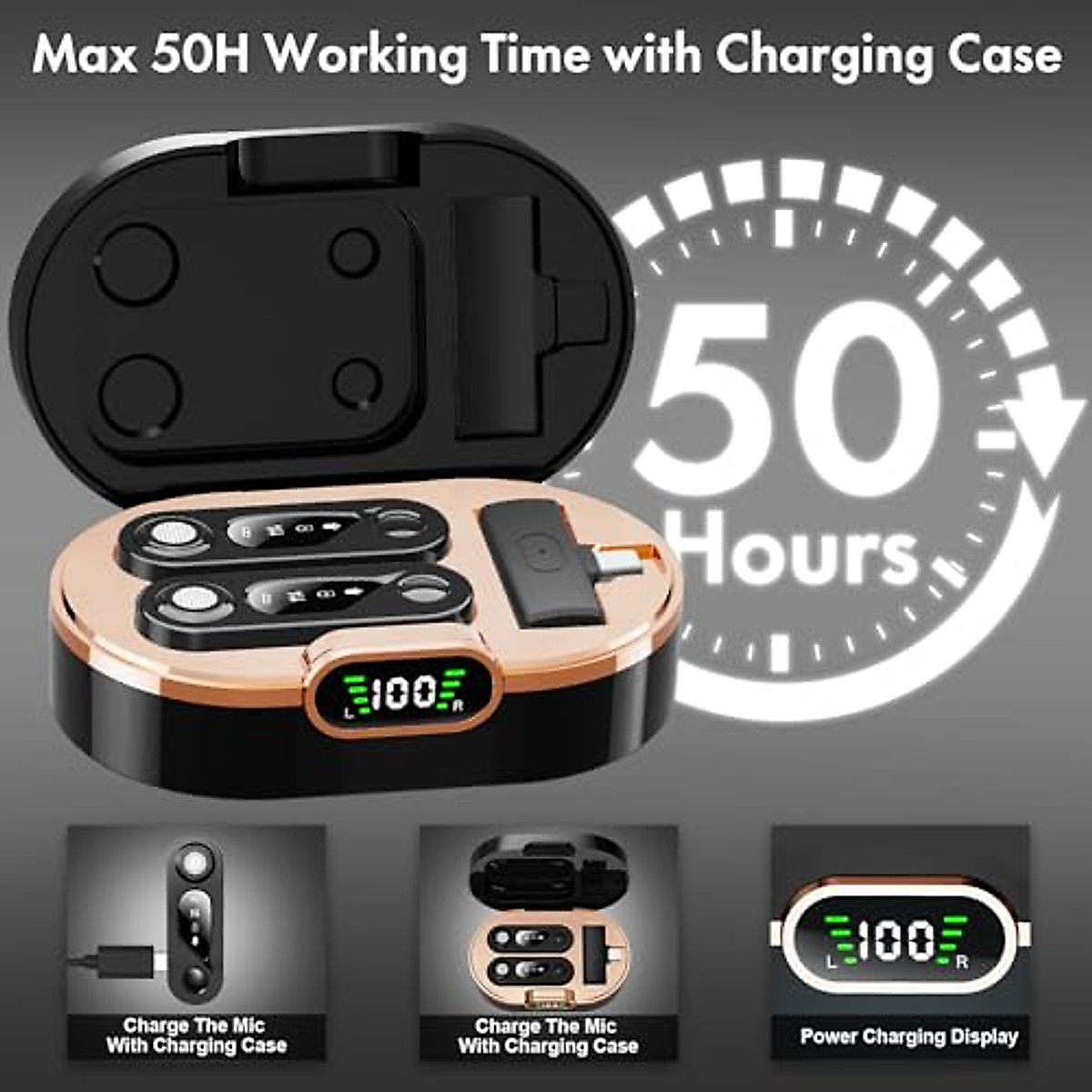 2 Pack Wireless Lavalier Microphones for Android iPhone iPad USB C with Charge Case -Noise Canceling Lav Mic Cordless Clip On Mic for Podcast Video Recording Vlog YouTube TikTok for Samsung iPhone 15