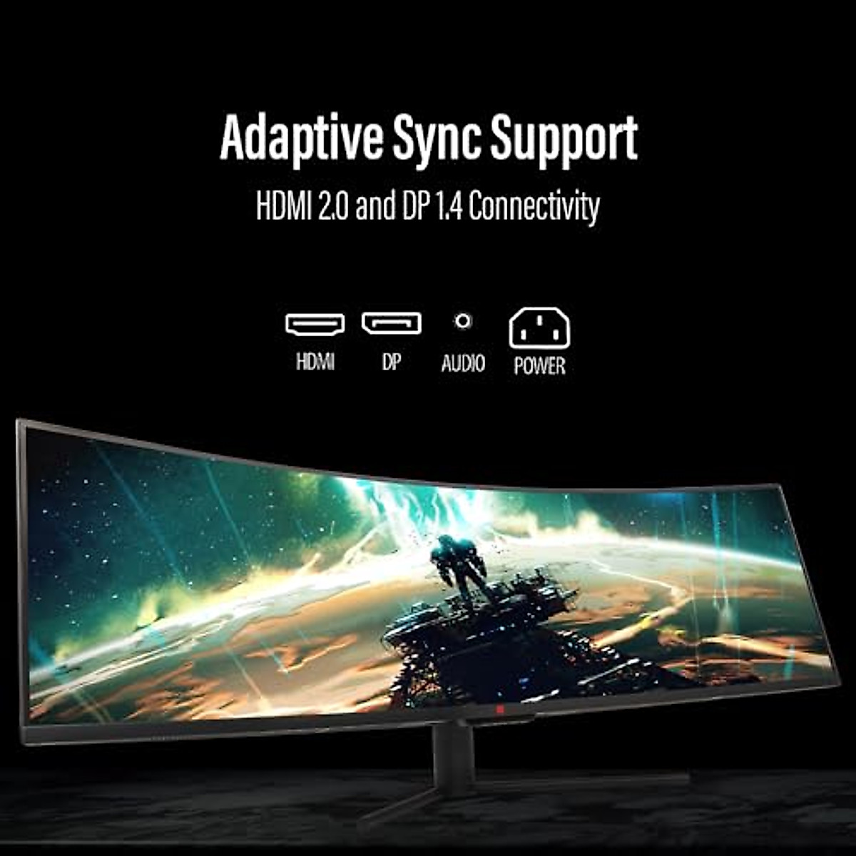 Deco Gear 3-Pack 49" Curved Ultrawide E-LED Gaming Monitor, 32:9 Aspect Ratio, Immersive 3840x1080 Resolution, 144Hz Refresh Rate, 3000:1 Contrast Ratio (DGVIEW490)