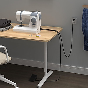 BRIGHTLYLIT Foot Pedal and Power Cord for Singer Sewing Machine,D Shape Plug,Apply to Singer 2277 4411 4423 1012 1107 1120 1130 1408 1507 1748 2250 3207 4102 50T8 6239 7322 (359102-001)