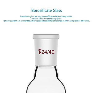 stonylab Recovery Flask, Heavy Wall Single Neck Borosilicate Glass Rotary Evaporator Flask with 24/40 Standard Taper Outer Joint, Pear-Shaped Lab Flask, 25 ml