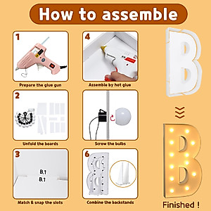 imprsv Marquee Light Up Letters, Mosaic Letters 4FT Marquee Letters for Baby Shower Engagement Graduation Party Decor, Large Marquee Letters for Party Decorations, Letter B (Need to Assemble)