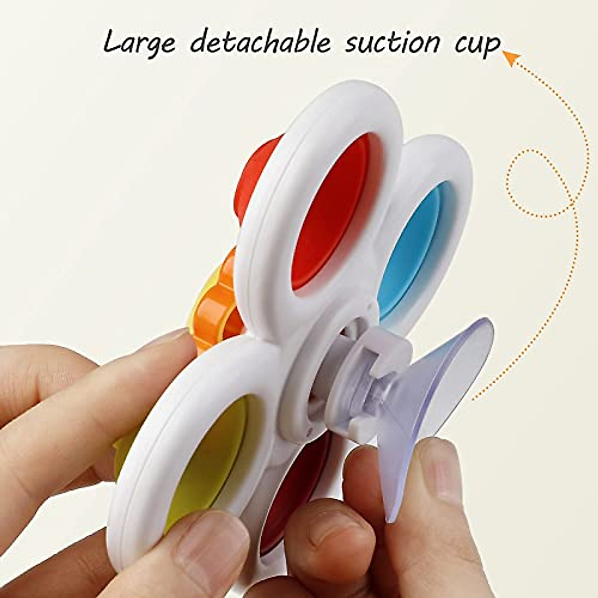Outgeek Suction Cup Spinner Toys: 3PCS Kids Spinning Top Toys Baby Dimple Toy Sensory Toys Fidget Spinners Suction Cup Babies Bath Toys Gift Toys for Toddlers (Second Edition) (White)