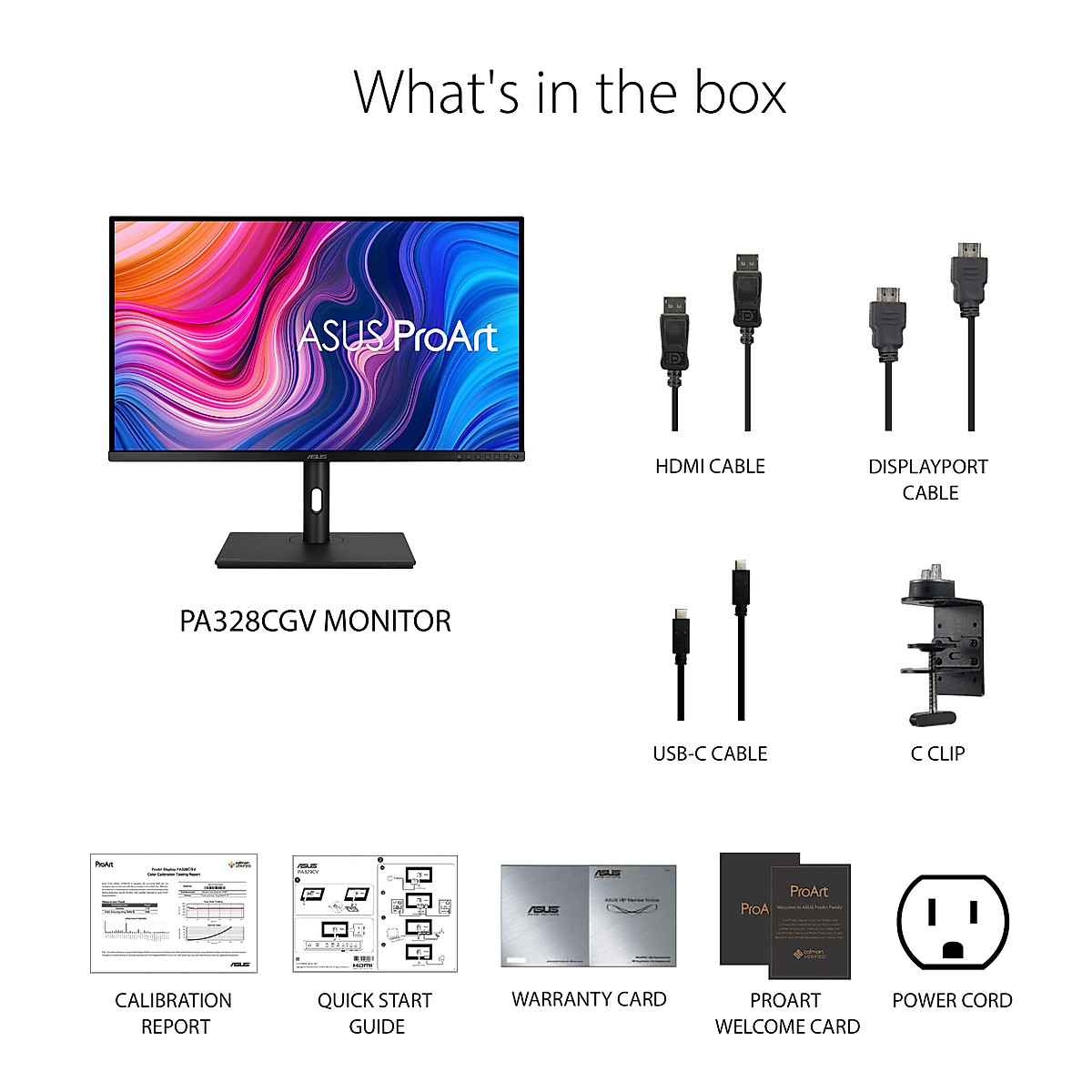 ASUS ProArt Display 32” 1440P Monitor (PA328CGV) - IPS, 165Hz, 95% DCI-P3, 100% sRGB/Rec.709, ΔE < 2, Calman Verified, USB-C Power Delivery, HDMI, USB 3.1 Hub, Compatible With Laptop & Mac Monitor