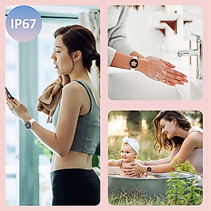 moreFit Smart Watch for Women Men, Smartwatch for Android Phones and iPhone Compatible, Waterproof Fitness Tracker Watch with Pedometer Heart Rate Monitor Sleep Tracker Call Reminder (Pink)