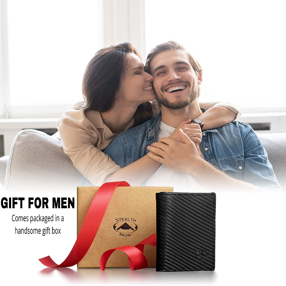 Stealth Mode Carbon Fiber Trifold RFID Wallet For Men With Flip Out ID Holder (Carbon Fiber)