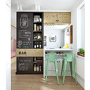 Chalkboard Blackboard Paint - Brush on Wood, Metal, Glass, Wall, Plaster Boards Sign, Frame or Any Surface. Use with Chalk Pen Wet Erase, Non-Toxic - Matte Finish [Black] - (8.5oz Cover 32 sf)