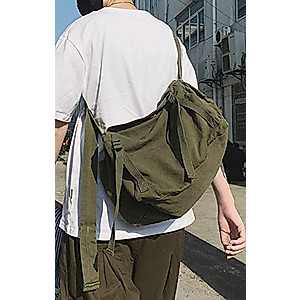 Trendy Canvas Hobo Bag for Women Men Sholder Bag Satchel Purse Large Messenger Bag Tote Handbag Adjustable Strap