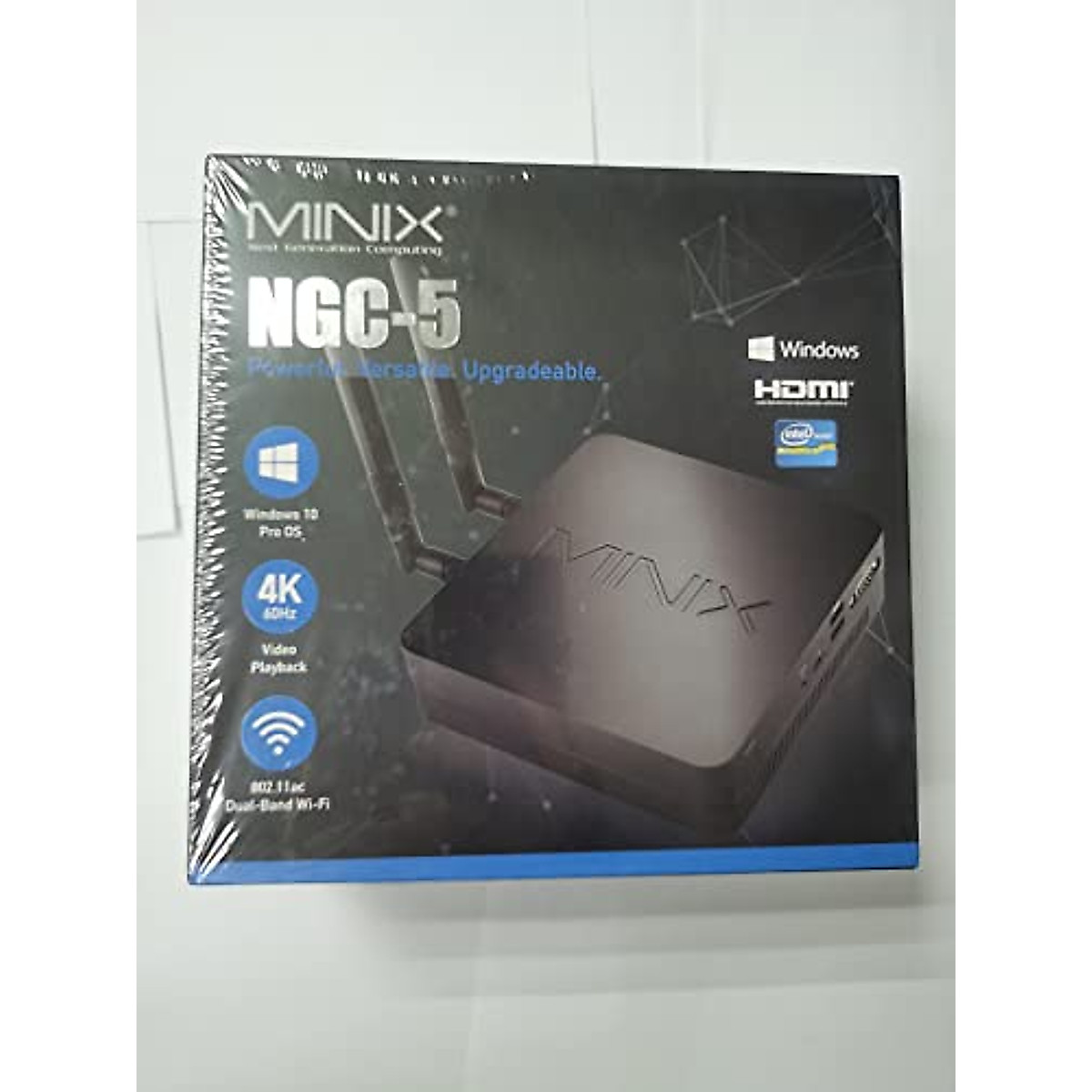 MINIX NGC-5, Intel i5-8279U Mini PC 8GB/256GB M.2 NVMe SSD, Triple 4K @ 60Hz Display/HDMI 2.0/ USB-C/DP/2xGigabit Ethernet/4USB 3.1. Support 4G LTE, SSD (SATA), Auto Power On