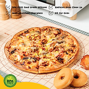 katbite Silicone Pastry Mat Non Stick, Silicone Baking Mat 26" x 16" with Measurement, Non-Slip Dough Rolling Mat for Counter, Oven Liner, Pie Crust, Reusable Fondant Mat Extra Thick