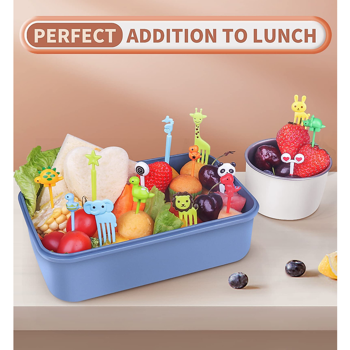 DOUDOULE 160PCS Food Picks for Kids with Storage Box, Kids Lunch Accessories for Bento Box, Animal Kids Food Picks for Picky Eater, Cute Toothpicks for Food Fruit, Fun Toddler Food Picks