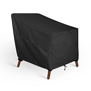KHOMO GEAR Outdoor Chair Cover Patio Furniture Cover Waterproof Heavy Duty (Black - Wide)
